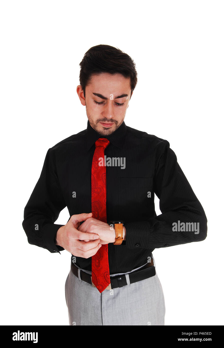 Male looking on watch hi-res stock photography and images - Alamy