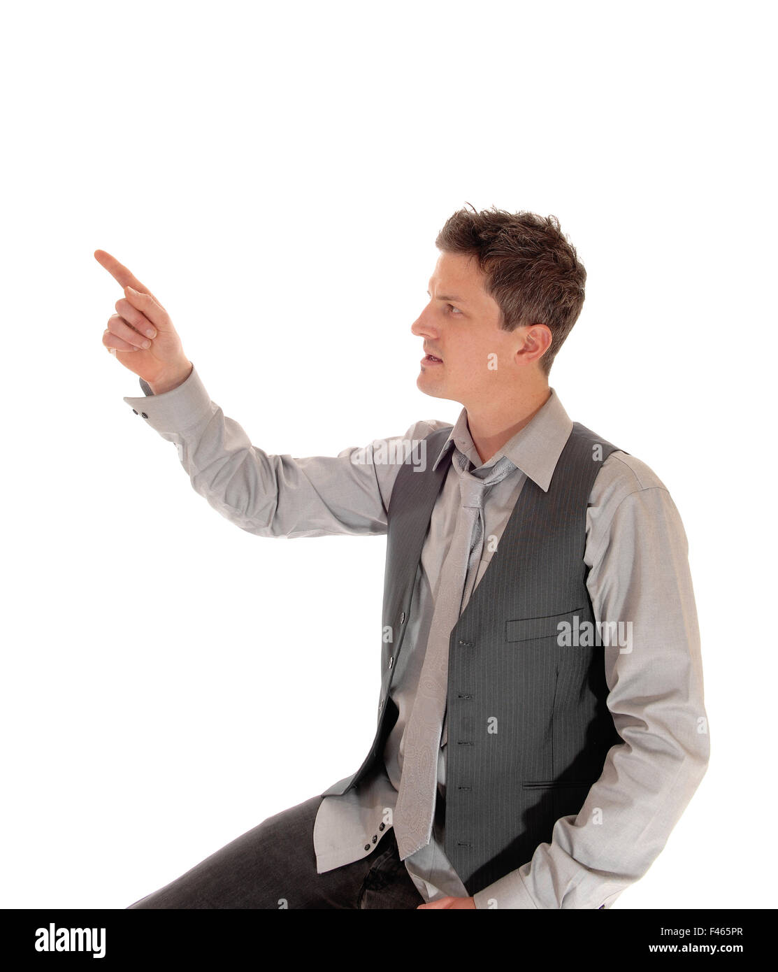 Man finger pointing forward hi-res stock photography and images - Alamy