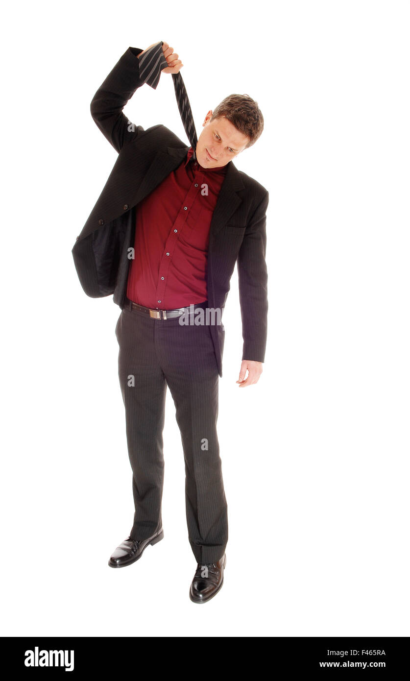 Business man pulling tie hi-res stock photography and images - Alamy
