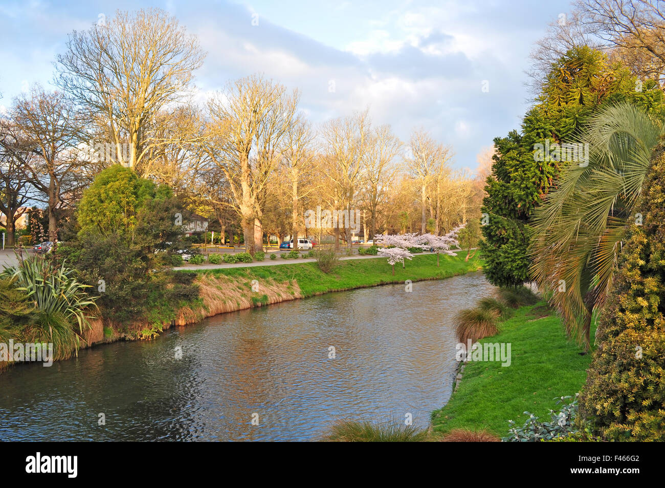 Path by the river in the park autumn season Stock Photo - Alamy