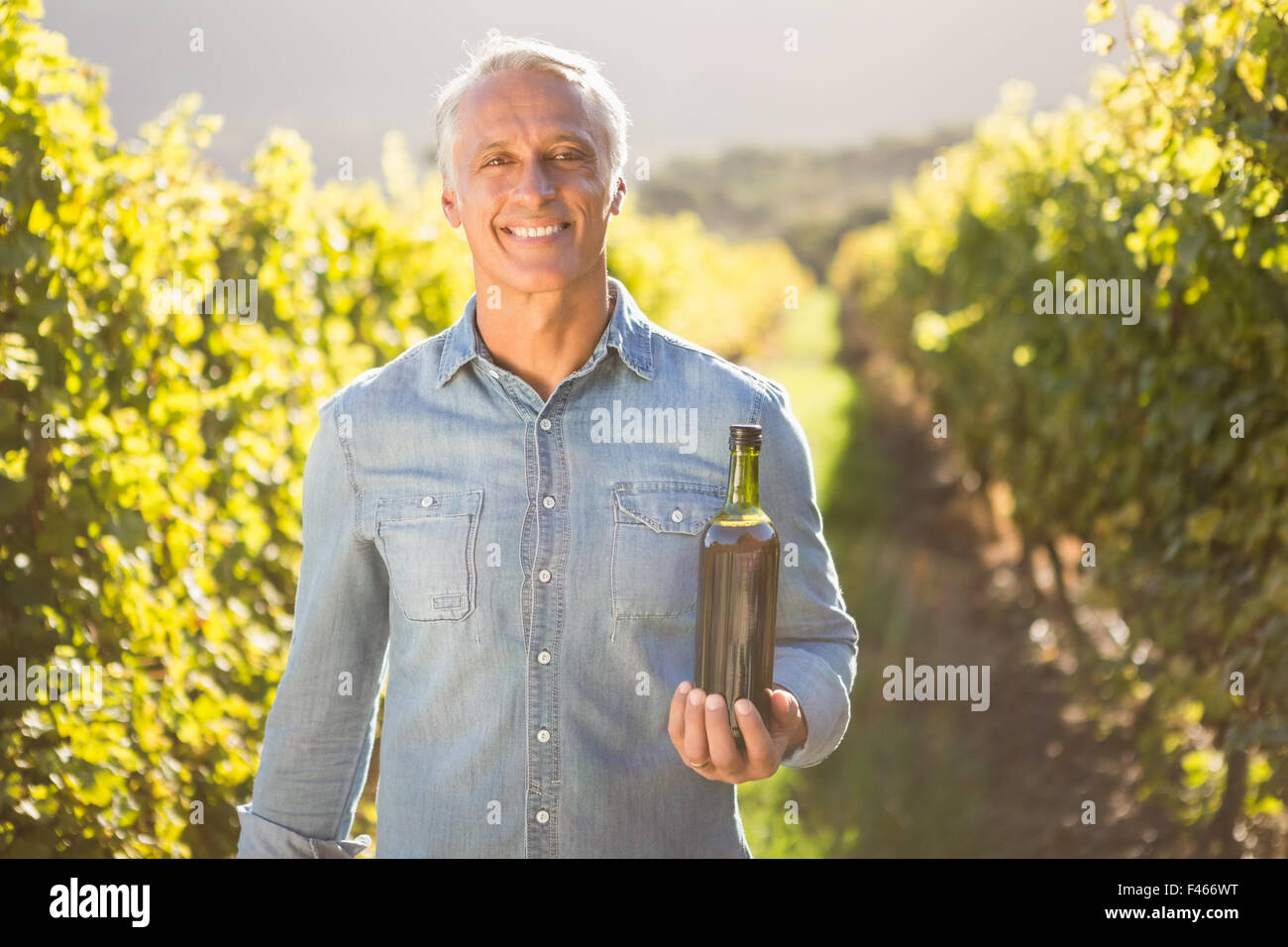 Vintner holding wine bottle hi-res stock photography and images - Alamy