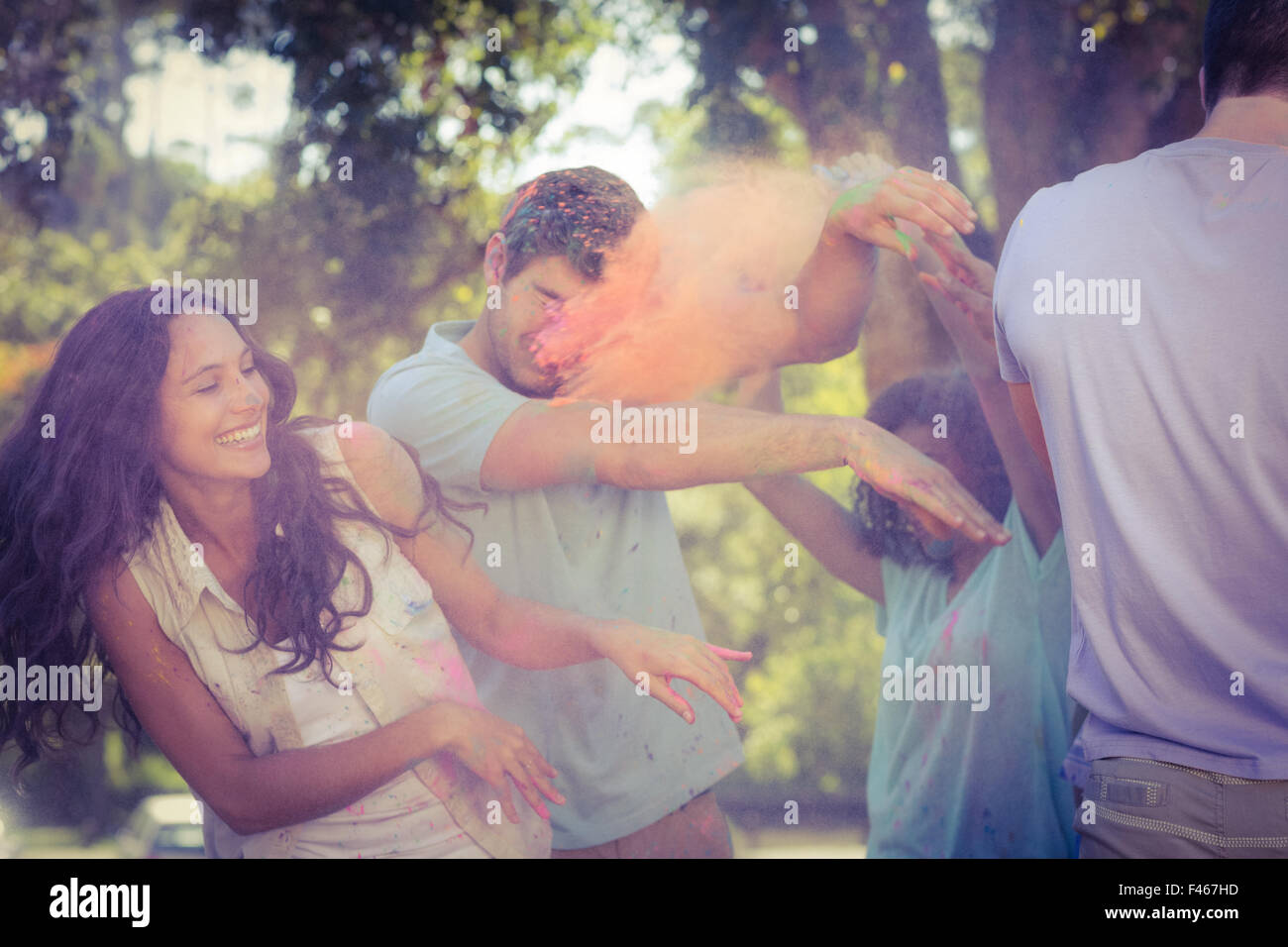 Throwing green powder hi-res stock photography and images - Alamy
