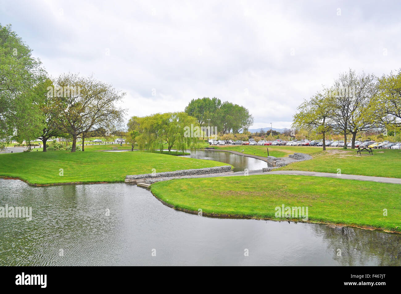 Lakeside View of an English Landscape Garden Stock Photo - Alamy