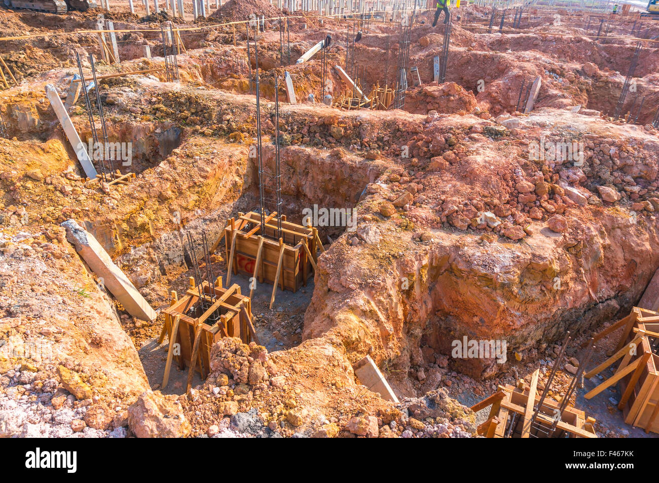 Preparation for building foundation Stock Photo - Alamy