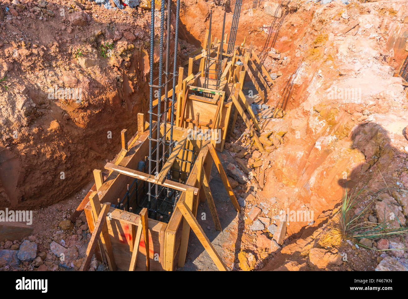 Preparation for building foundation Stock Photo - Alamy
