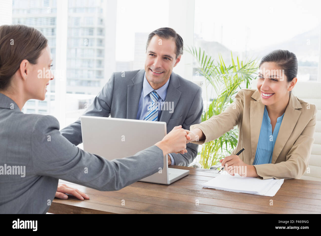 Business people conducting an interview Stock Photo - Alamy