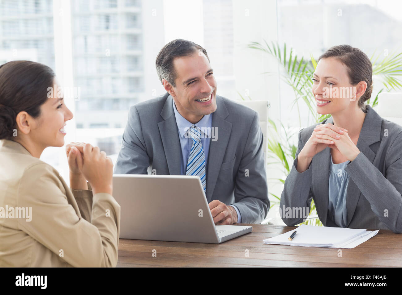 Business people conducting an interview Stock Photo - Alamy