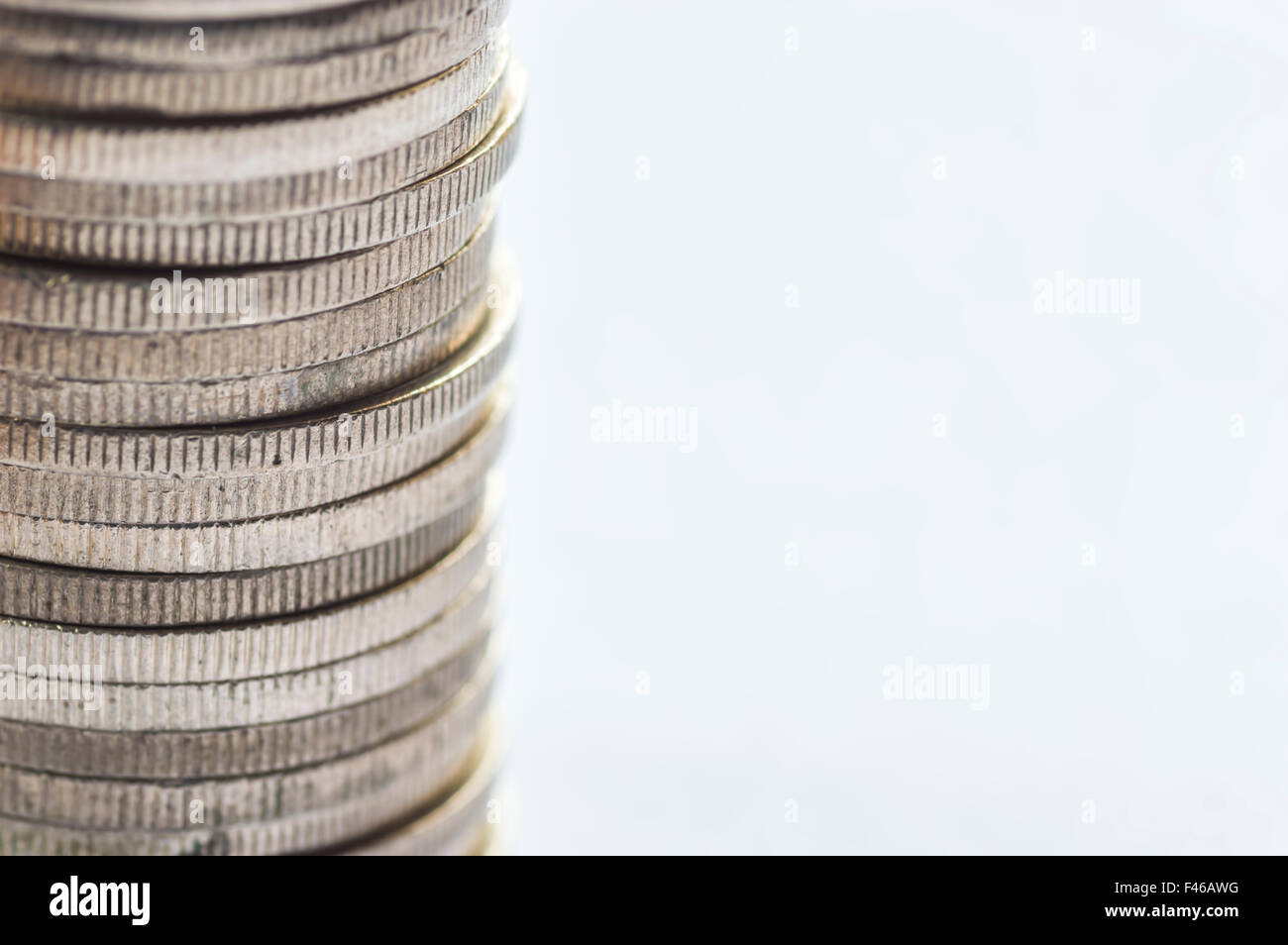 coin stack on white background Stock Photo - Alamy