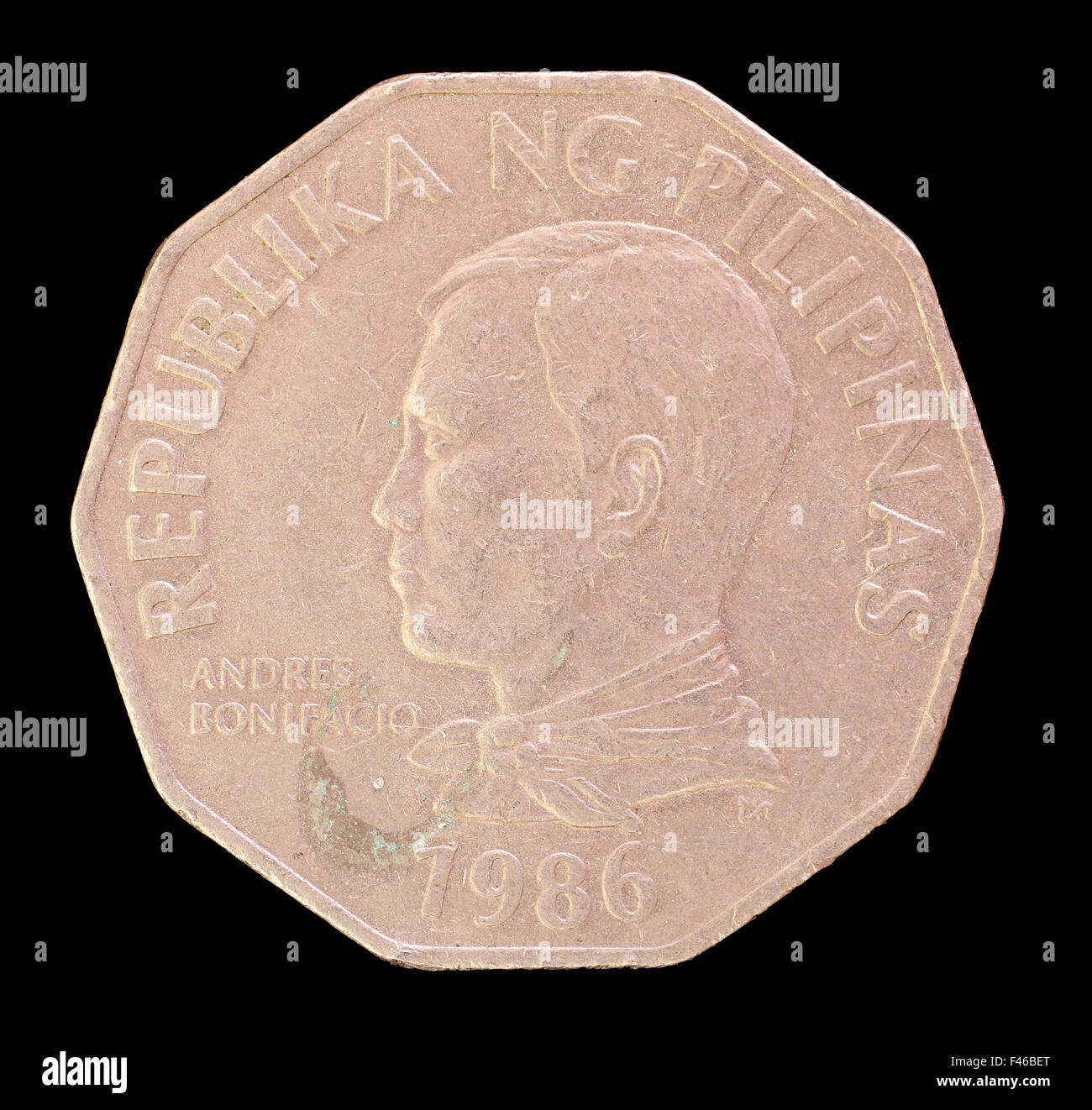 The head face of a 2 piso coin, issued by the Republic of the ...