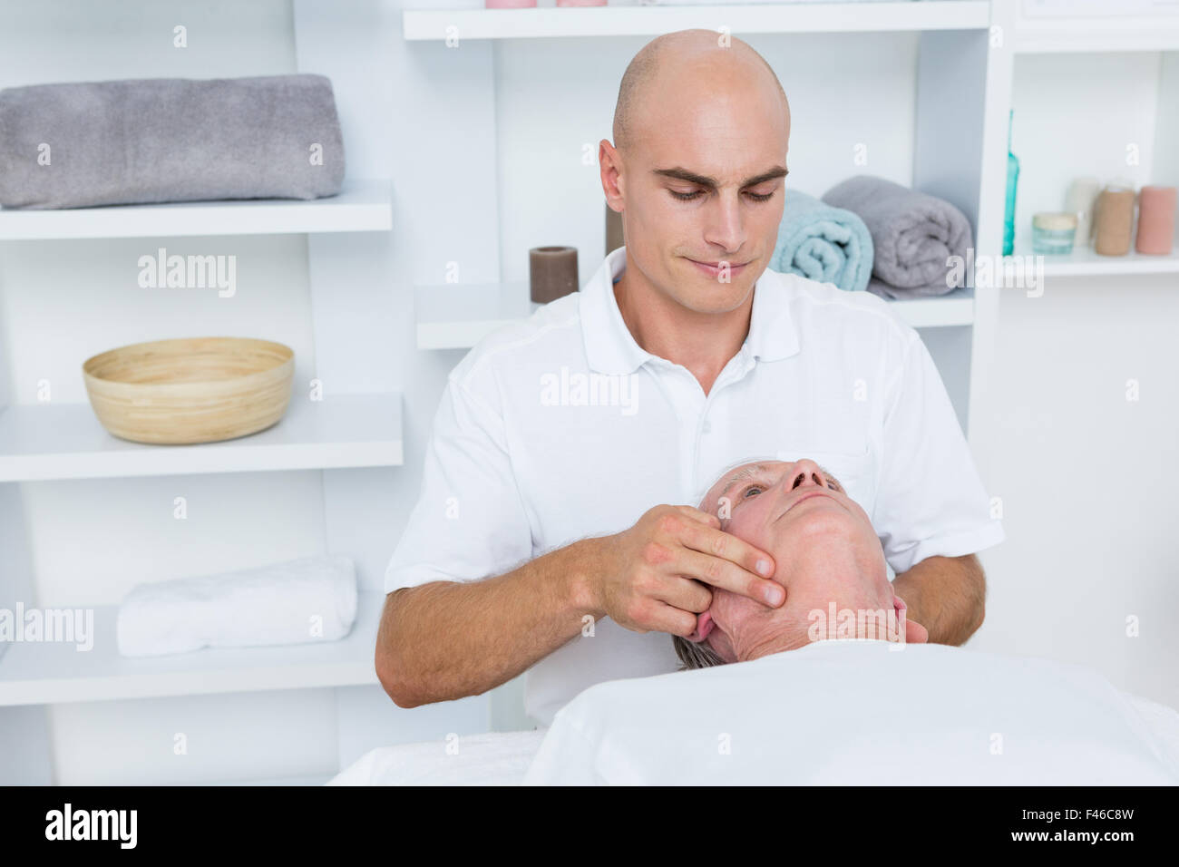 Man receiving head massage Stock Photo - Alamy