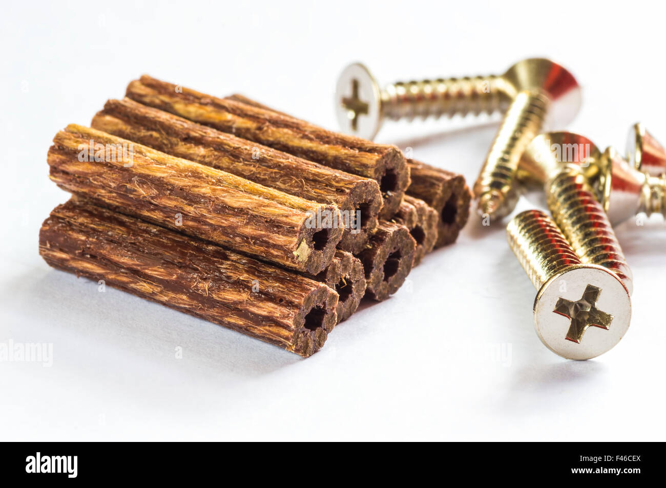 Wooden screw plugs hi-res stock photography and images - Alamy
