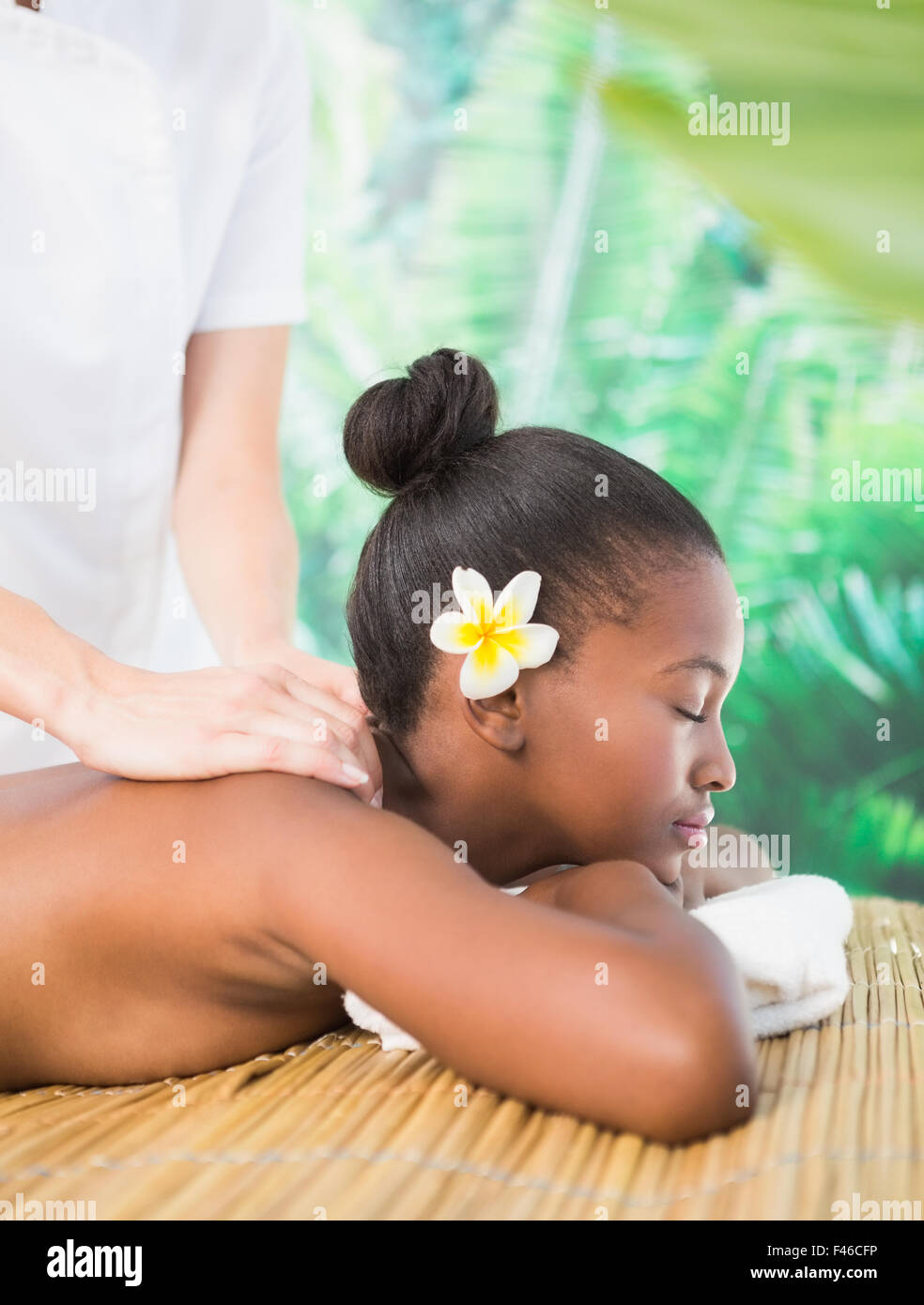 Woman shoulder massage wellness center hi-res stock photography and ...