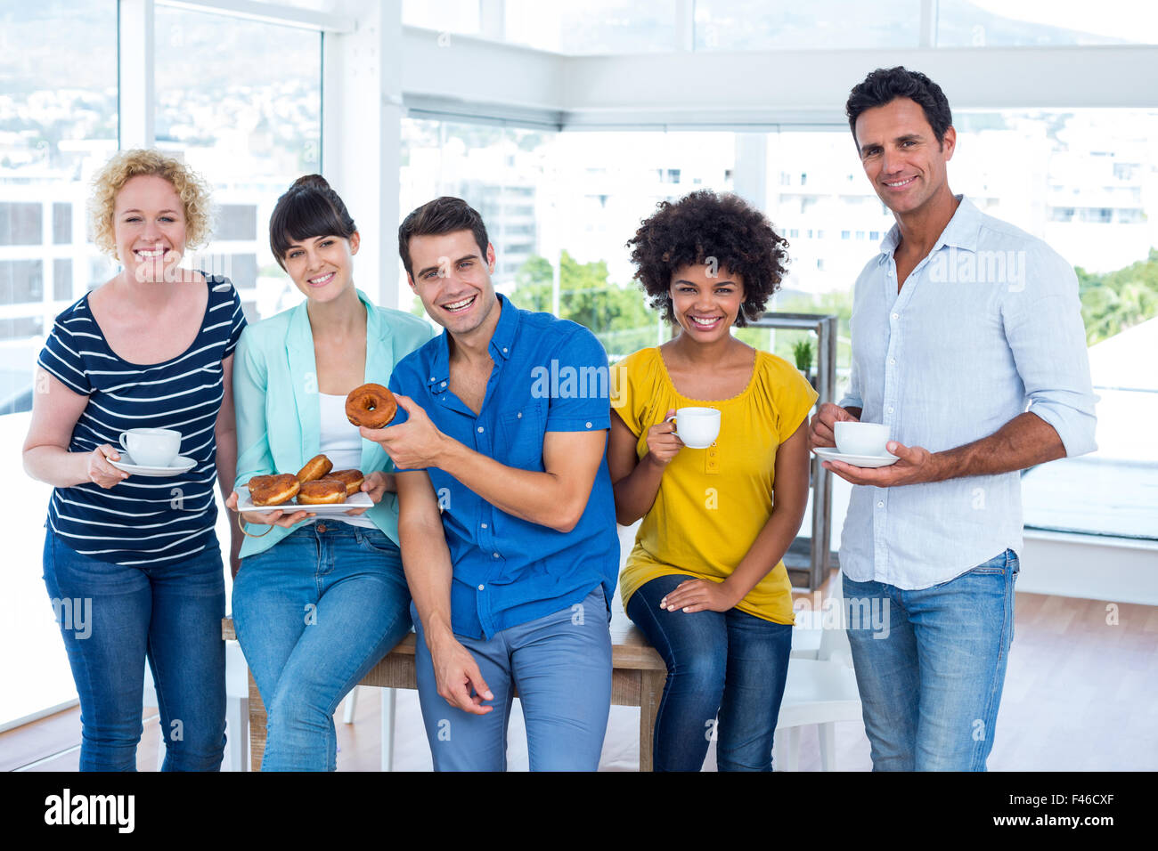 Woman donuts group hi-res stock photography and images - Alamy