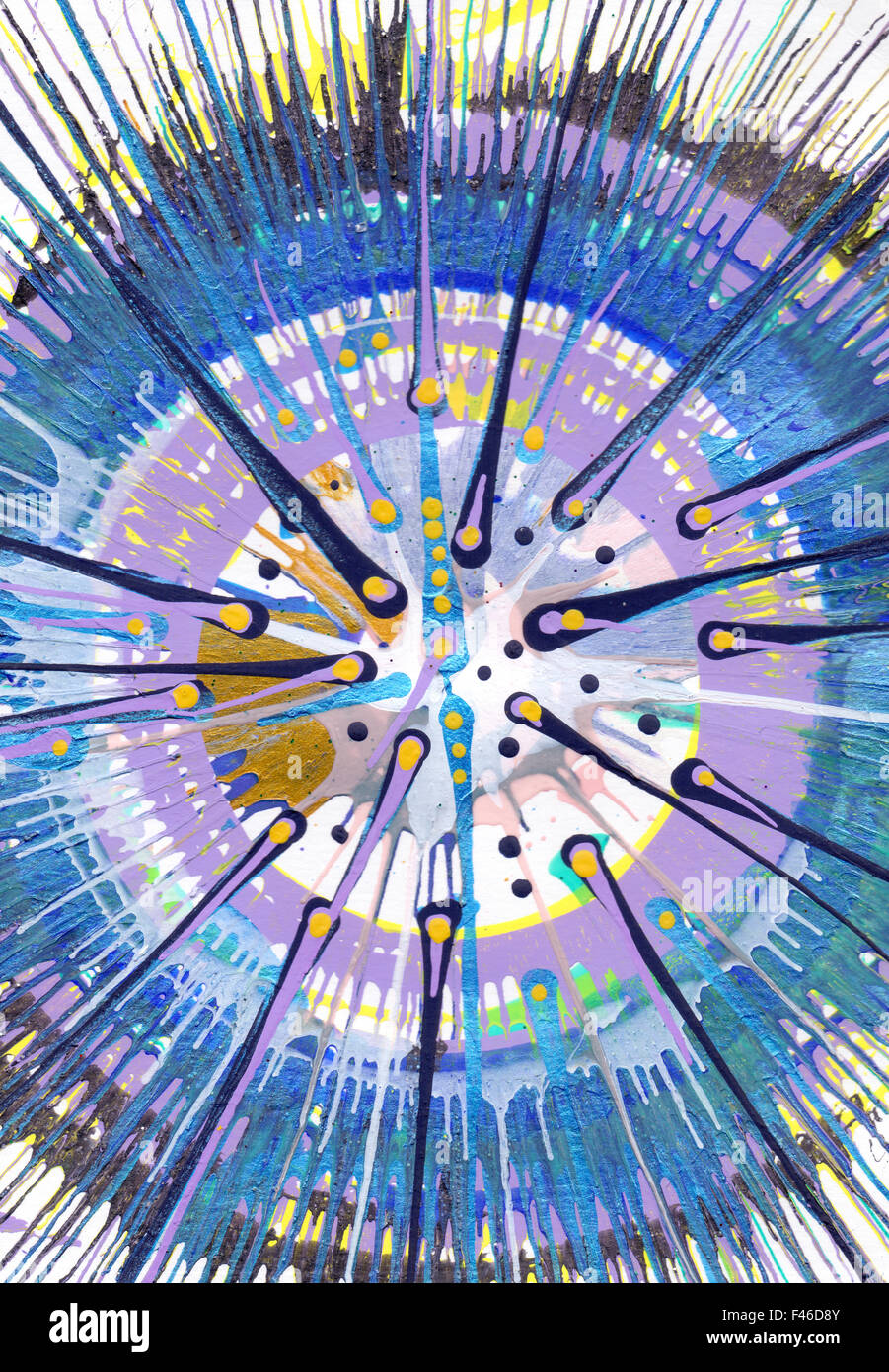 Colorful contemporary modern art acrylic blob drawing Jackson Pollock ...