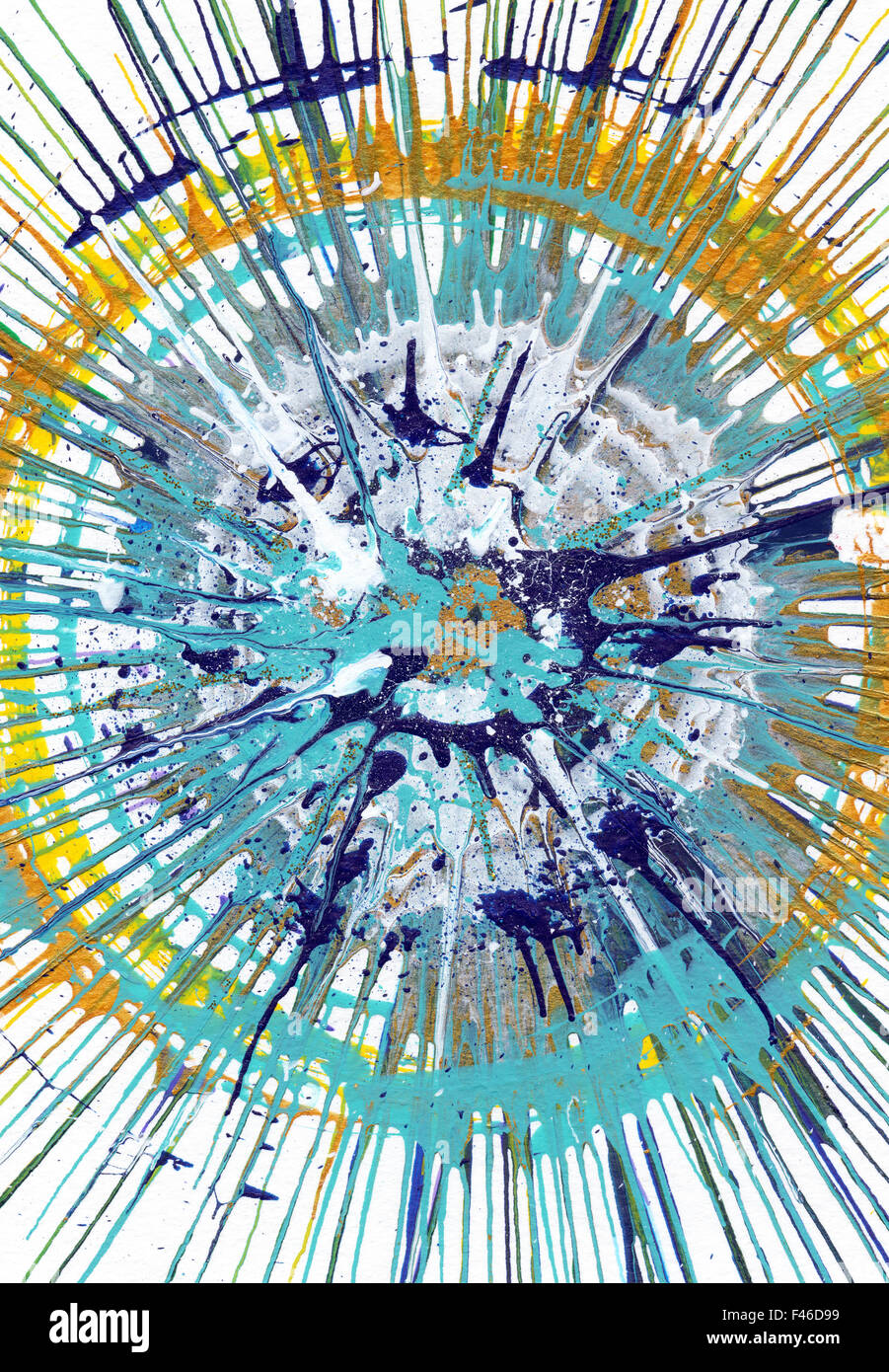 Colorful contemporary modern art acrylic blob drawing Jackson Pollock ...