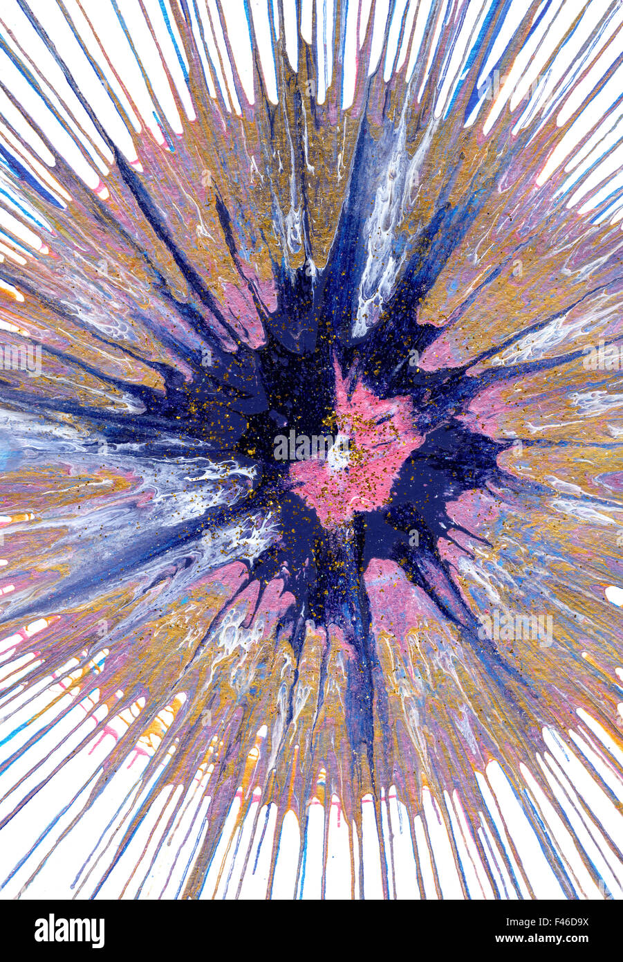 Colorful contemporary modern art acrylic blob drawing Jackson Pollock ...