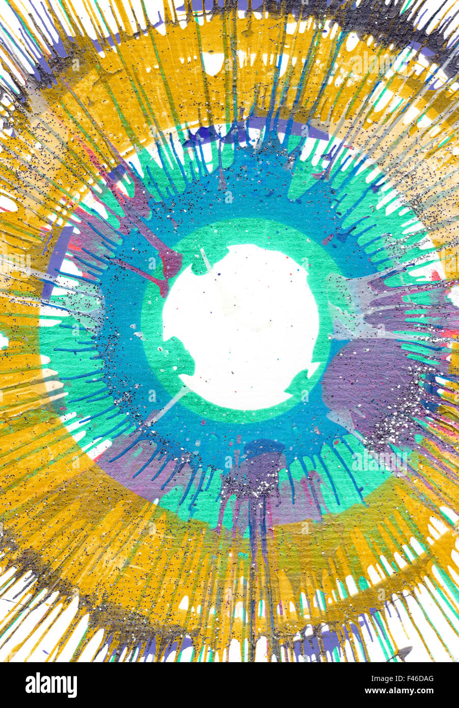 Colorful contemporary modern art acrylic blob drawing Jackson Pollock ...