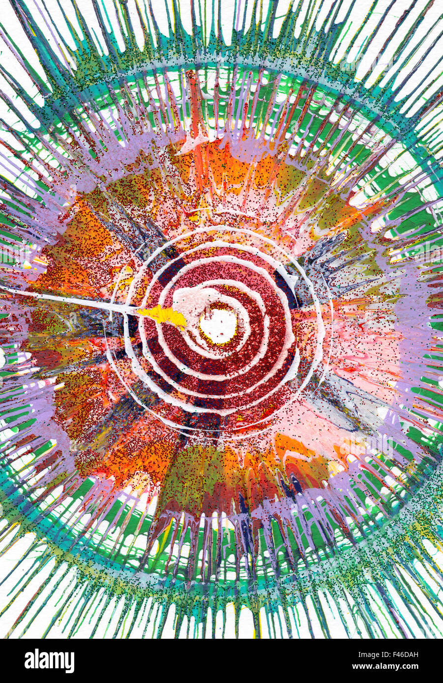 Colorful contemporary modern art acrylic blob drawing Jackson Pollock ...