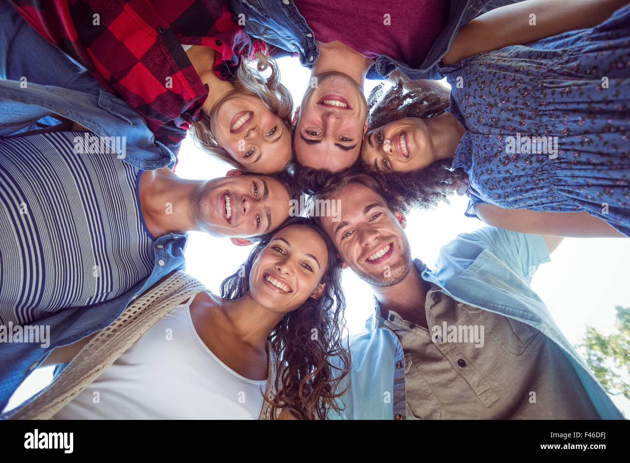 Happy friends in the park Stock Photo - Alamy