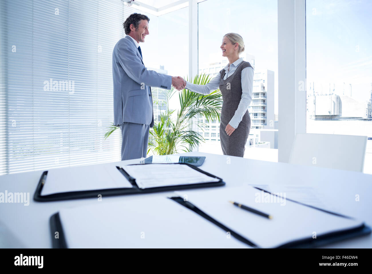 Mature businesswoman shaking hand hi-res stock photography and images ...