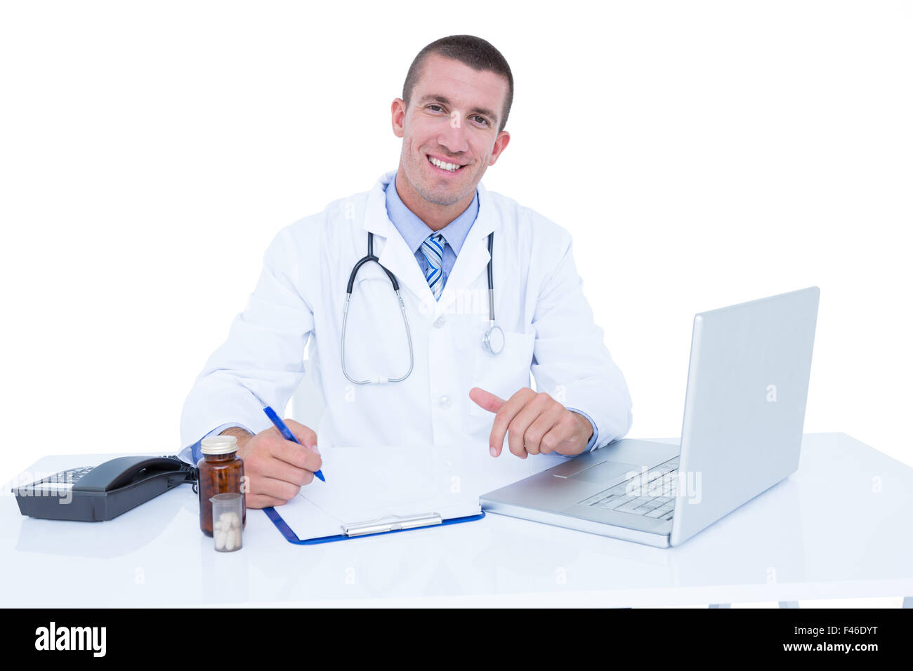 Doctor laptop notebook writing hi-res stock photography and images - Alamy