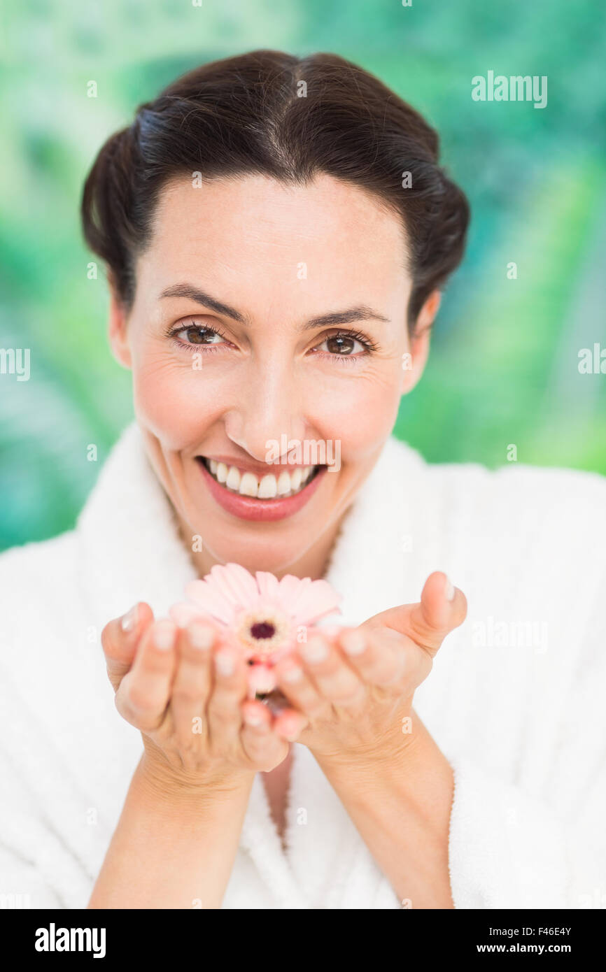 a woman with a flower Stock Photo - Alamy
