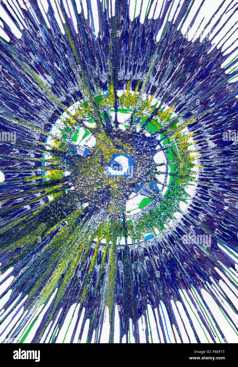 Colorful contemporary modern art acrylic blob drawing Jackson Pollock ...