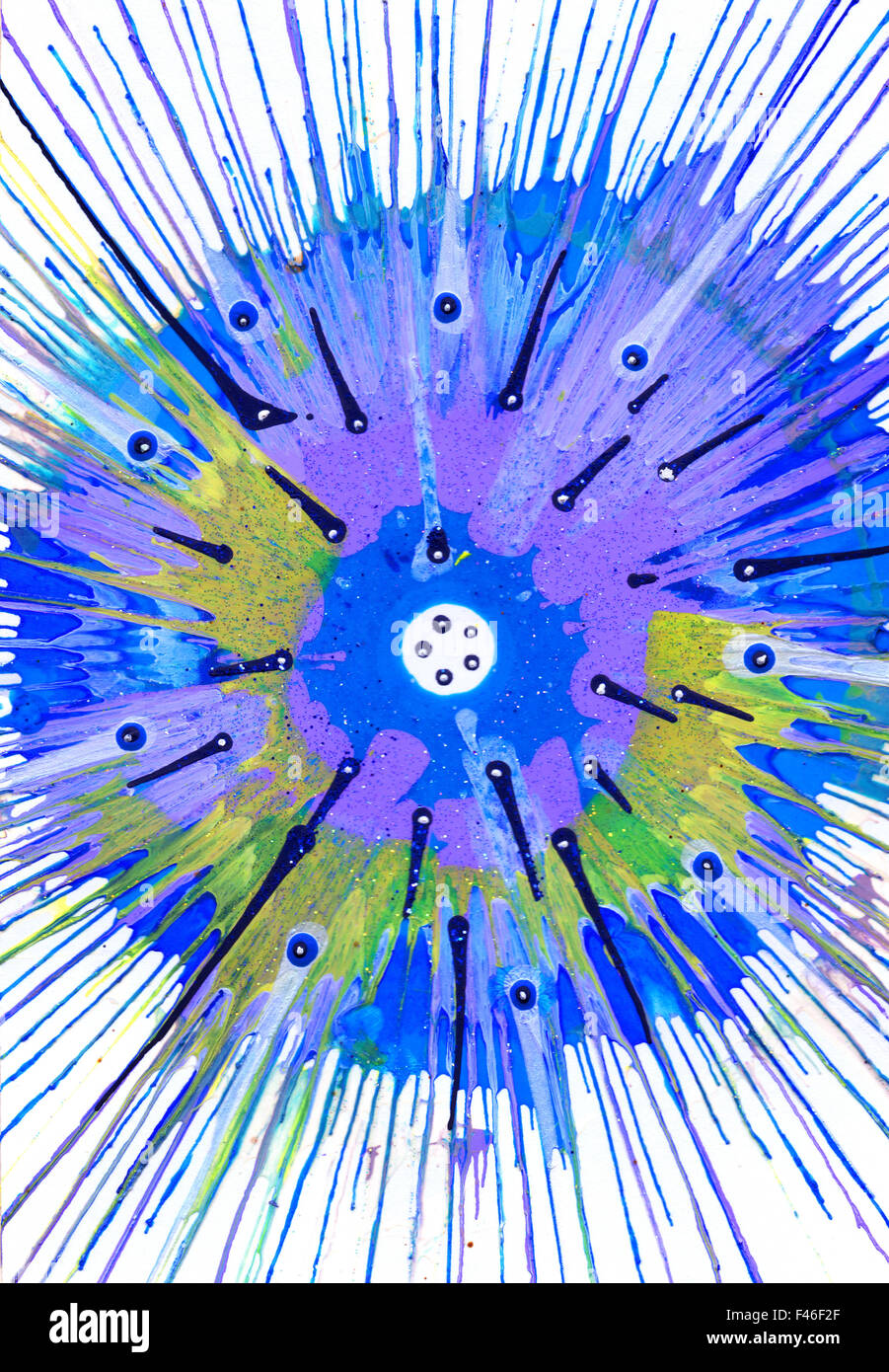 Colorful contemporary modern art acrylic blob drawing Jackson Pollock ...