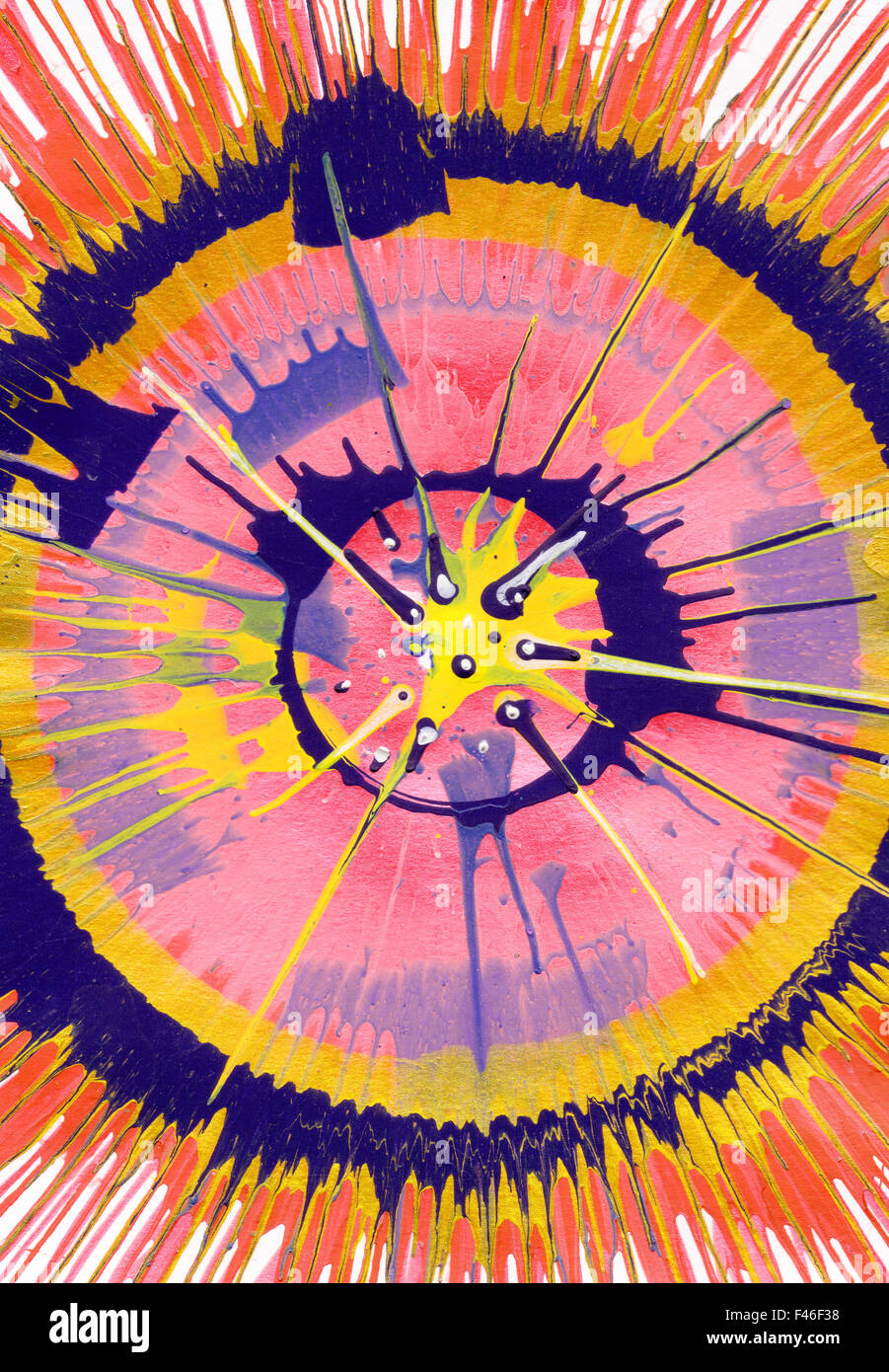 Colorful contemporary modern art acrylic blob drawing Jackson Pollock ...