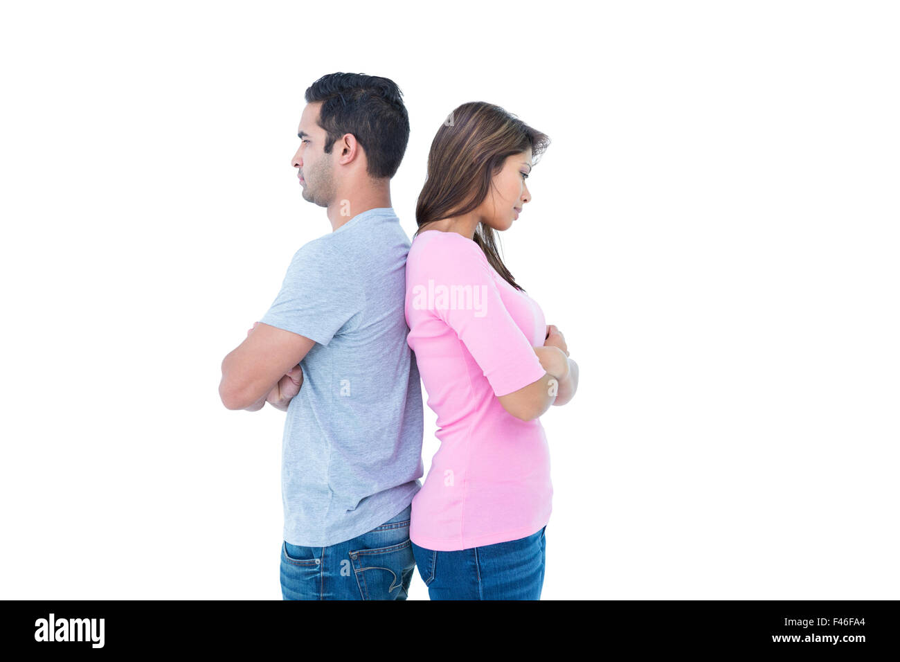 Couple back to back angry hi-res stock photography and images - Alamy