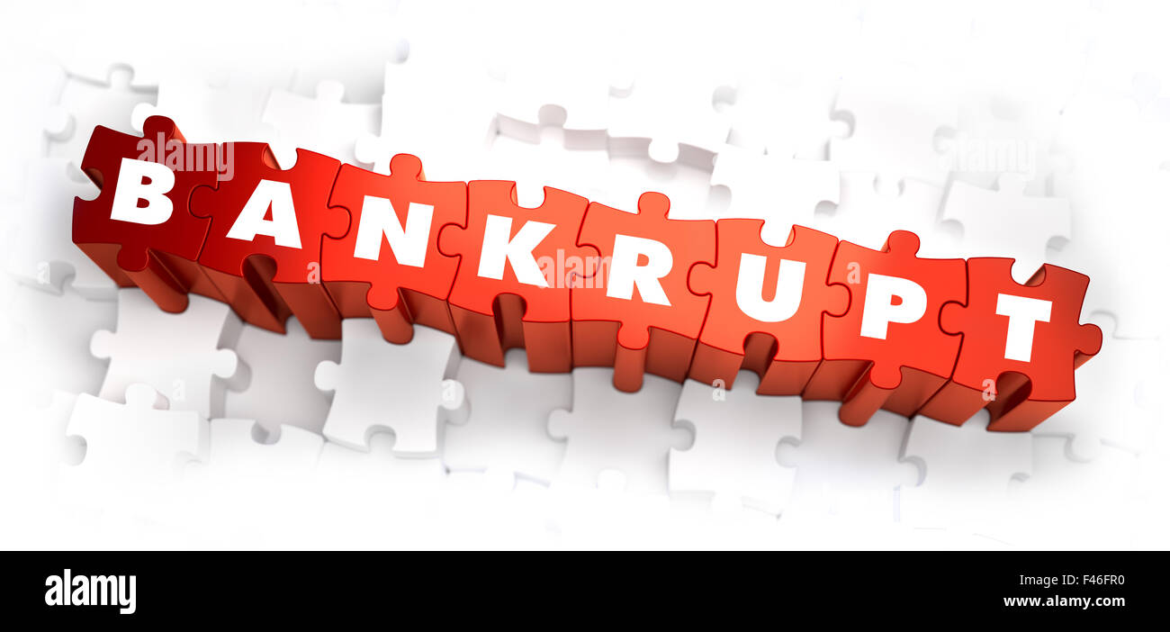 Bankrupt - White Word on Red Puzzles Stock Photo - Alamy Bankrupt - White Word on Red Puzzles Stock Photo - Alamy