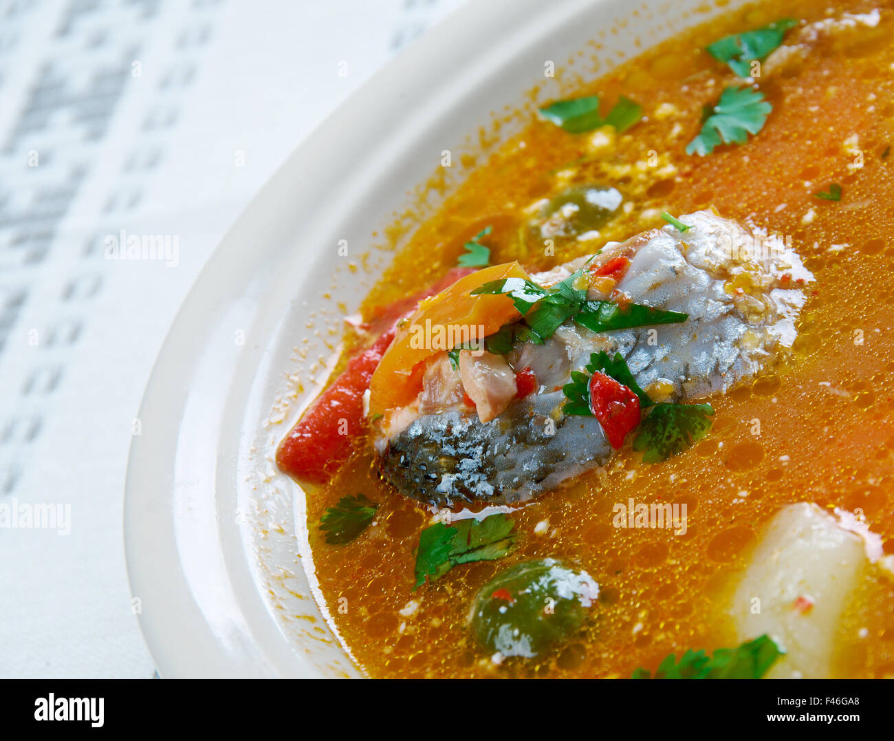 Caldo de Peixe - Angolan fish soup. African cuisine Stock Photo - Alamy