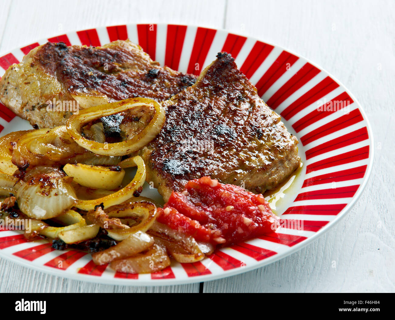 Garam Masala Pork Chops - Central Asian dish Stock Photo - Alamy