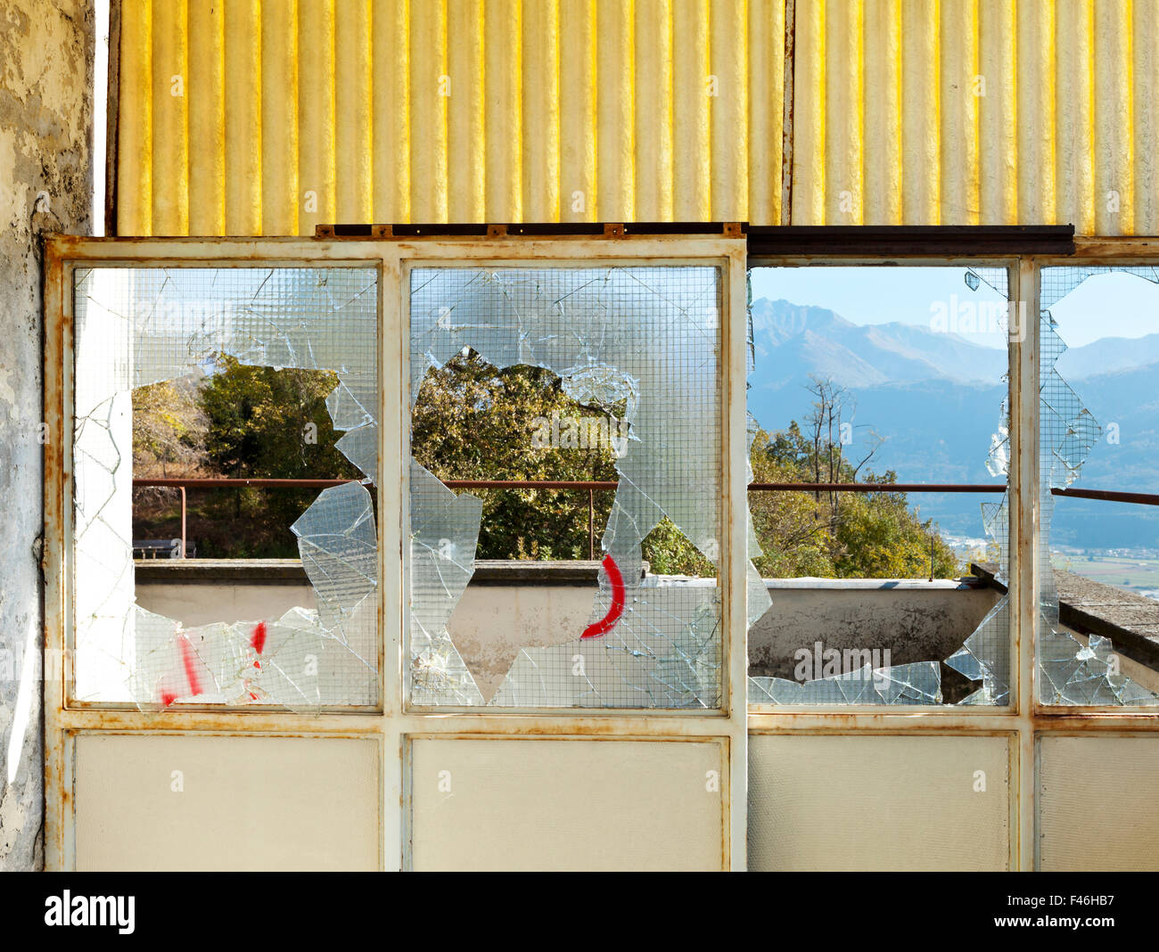 old abandoned house, broken window Stock Photo - Alamy