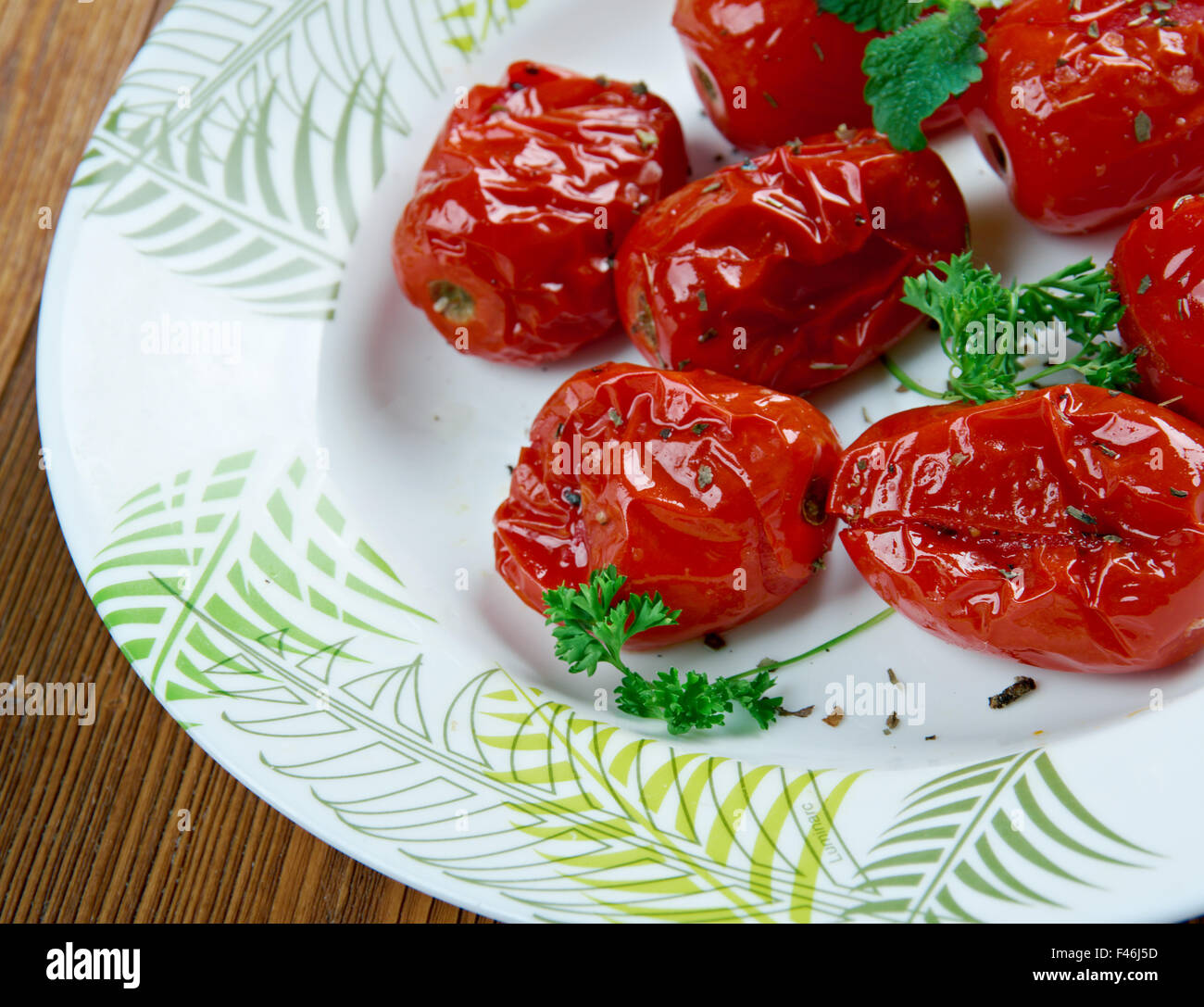 Tomato compote - side dish roasted or cooked tomatoes.American cuisine ...