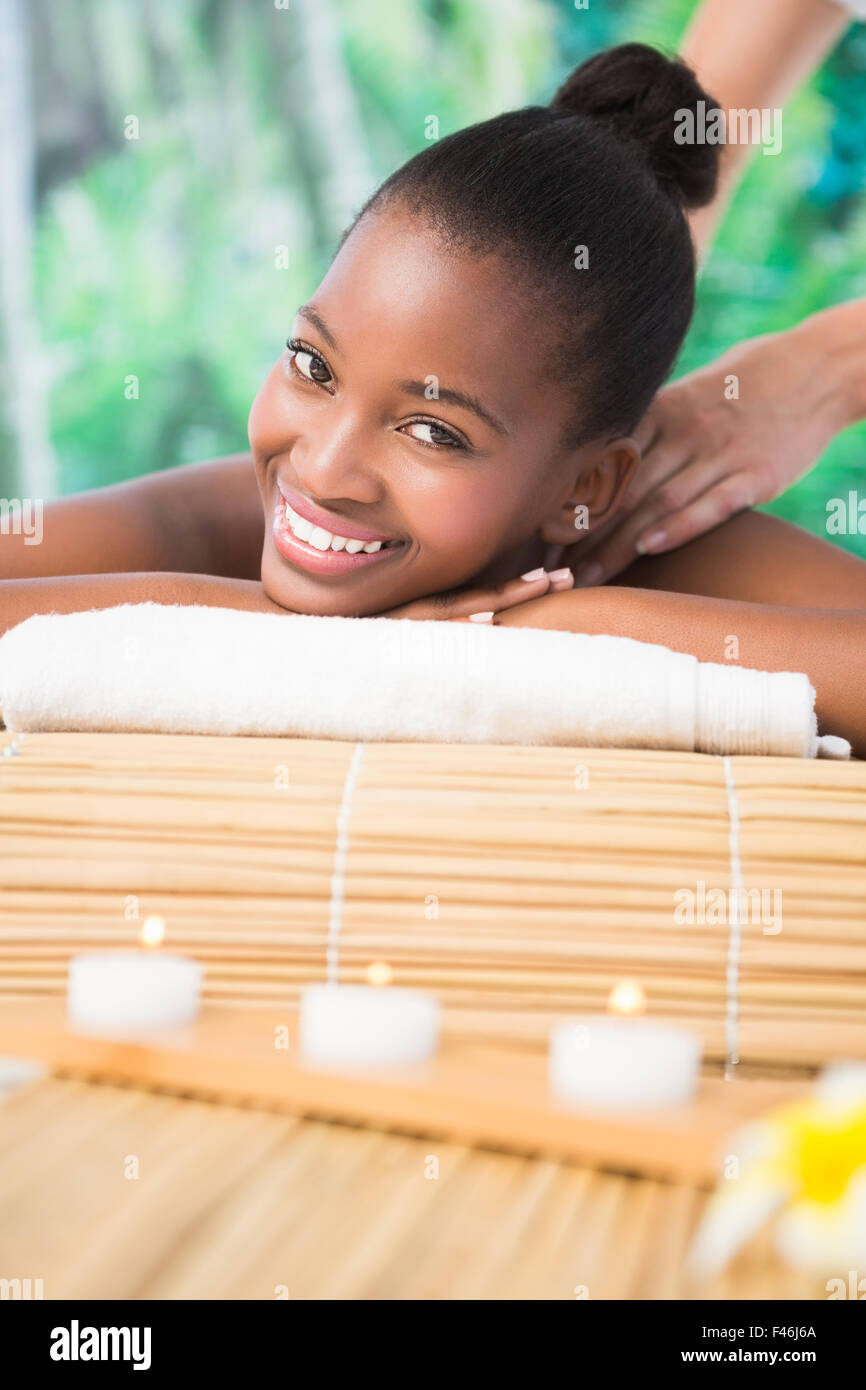 Woman shoulder massage wellness center hi-res stock photography and ...