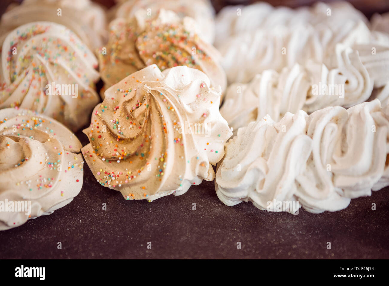 Close up view of meringues Stock Photo - Alamy