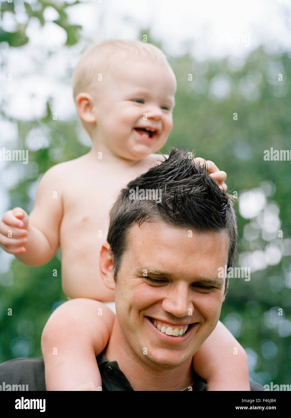 A baby boy and his father, Sweden Stock Photo - Alamy