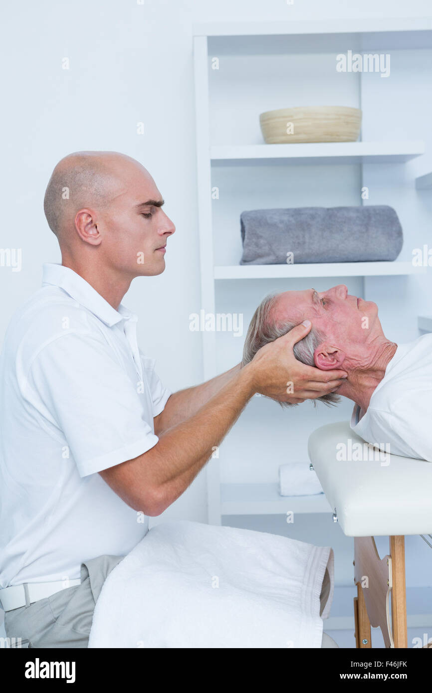 Man receiving head massage Stock Photo - Alamy