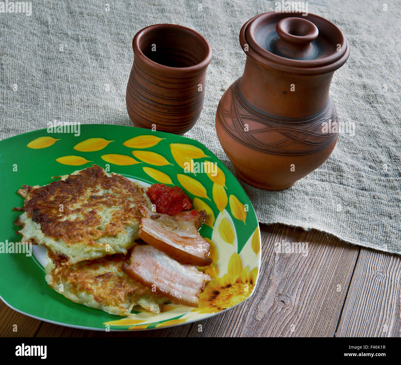 Potato pancake Raggmunk - Swedish cuisine Stock Photo - Alamy