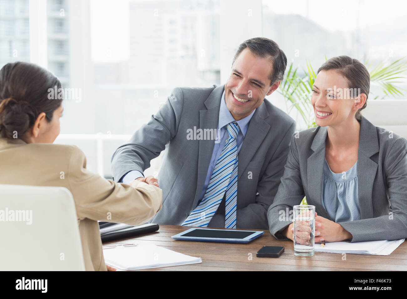 Business people conducting an interview Stock Photo - Alamy