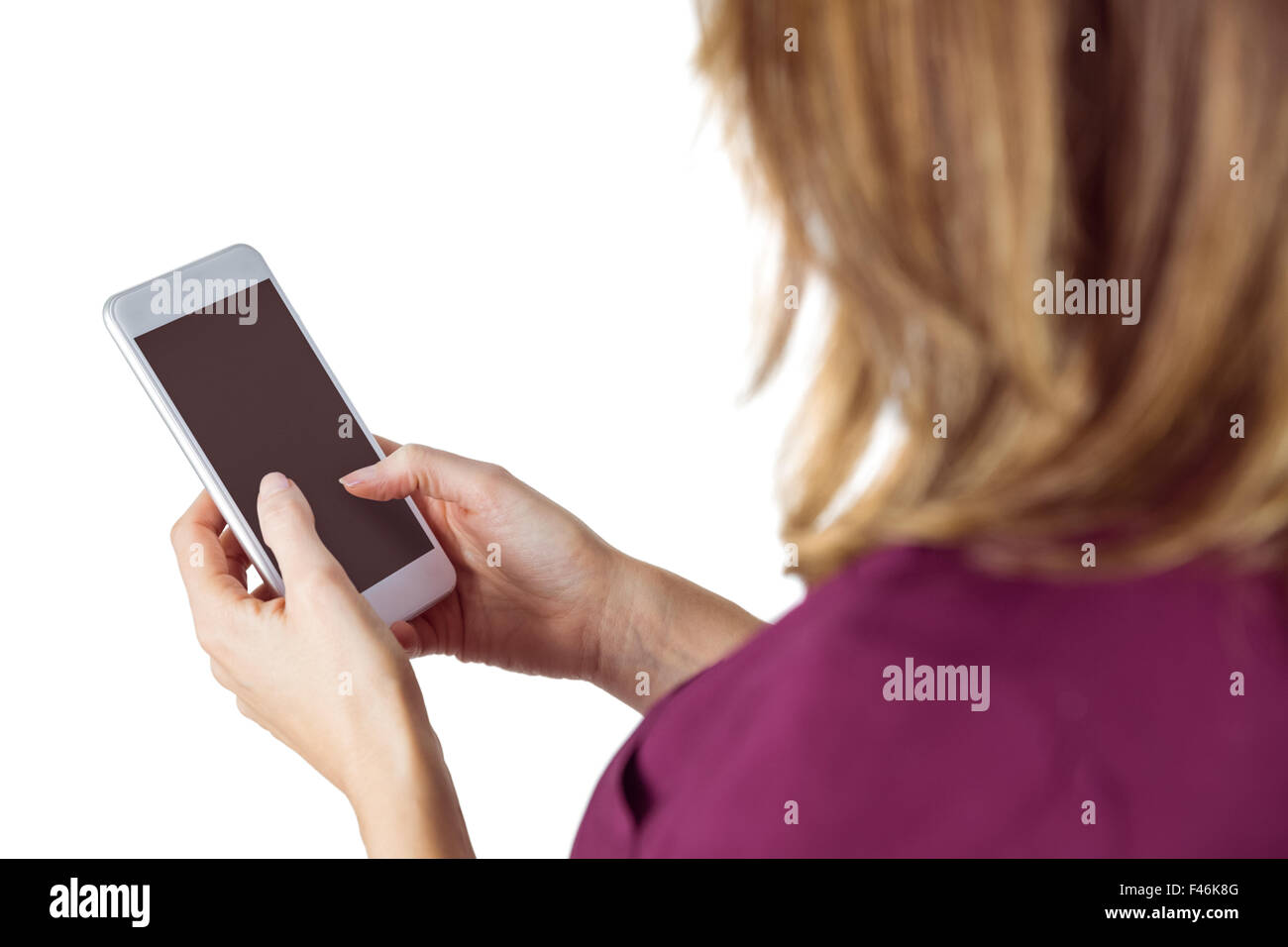 Woman sending text message Stock Photo - Alamy