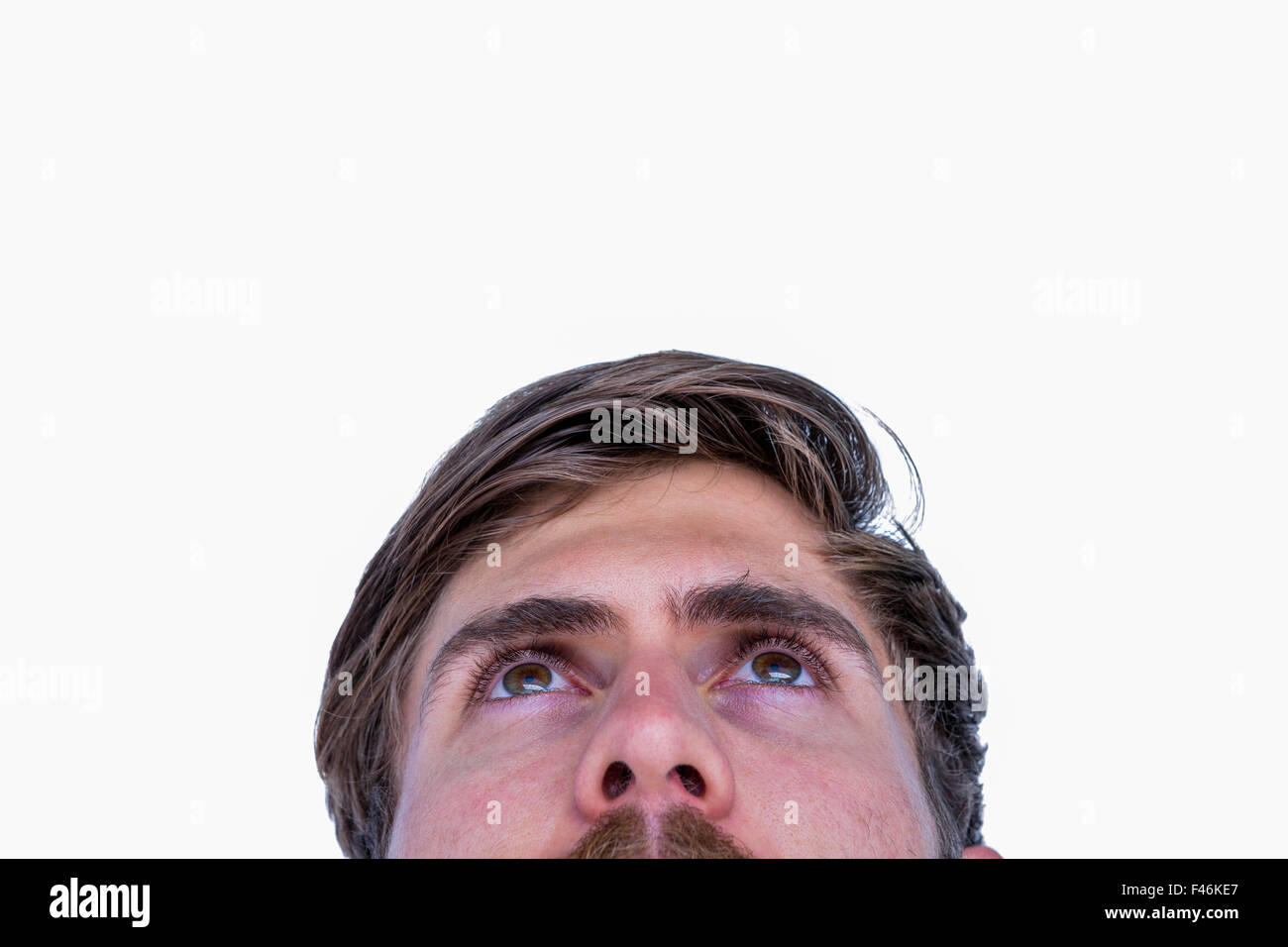 Close up view of man looking up Stock Photo - Alamy