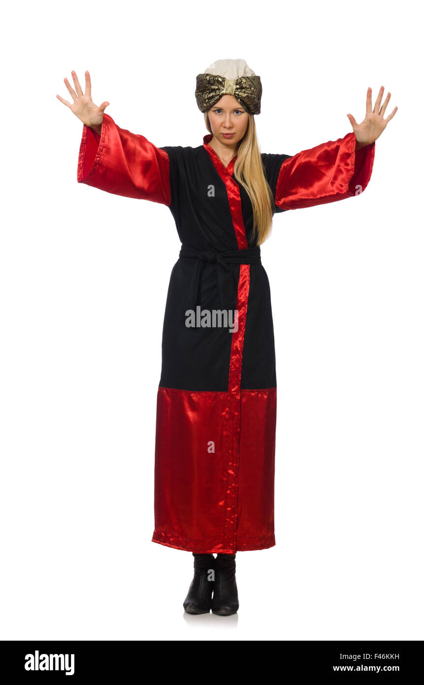 Female magician isolated on white Stock Photo - Alamy