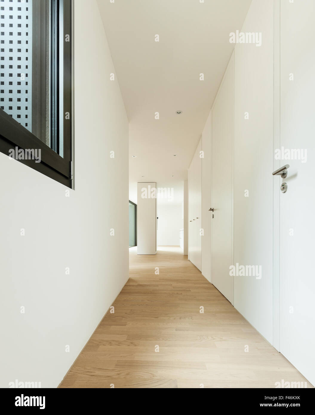 interior new house, view kitchen from corridor Stock Photo - Alamy
