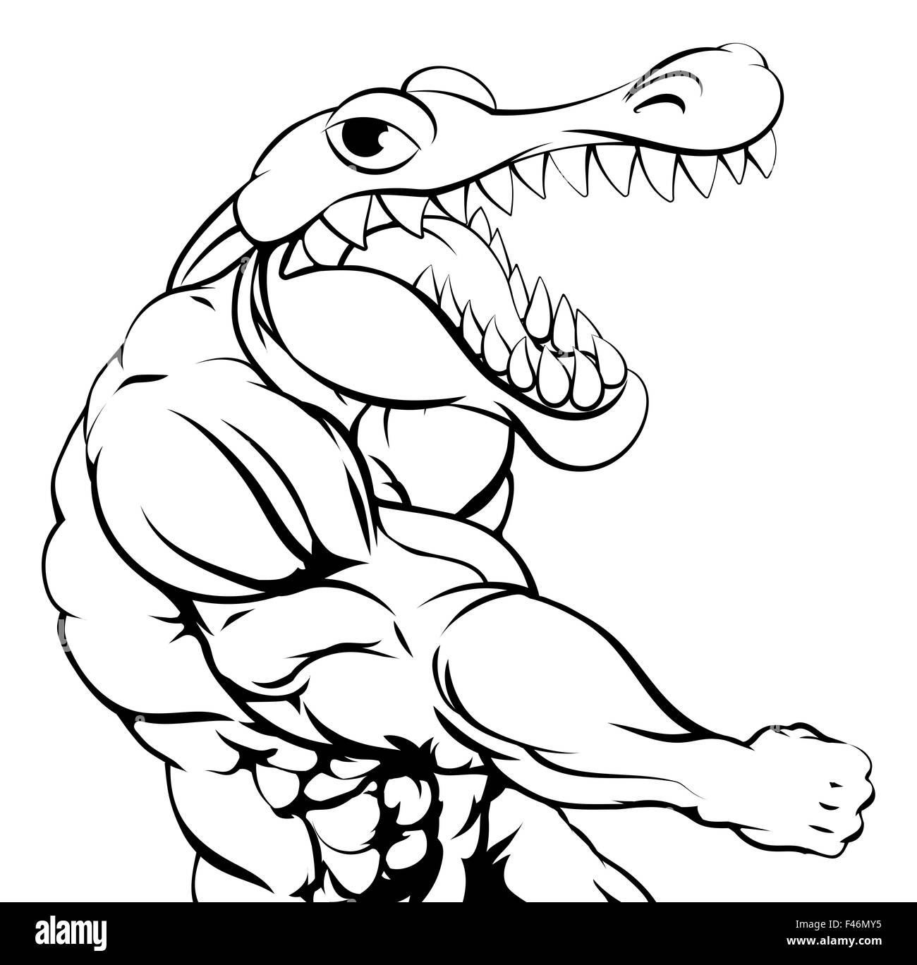 Alligator Clip Art Black And White