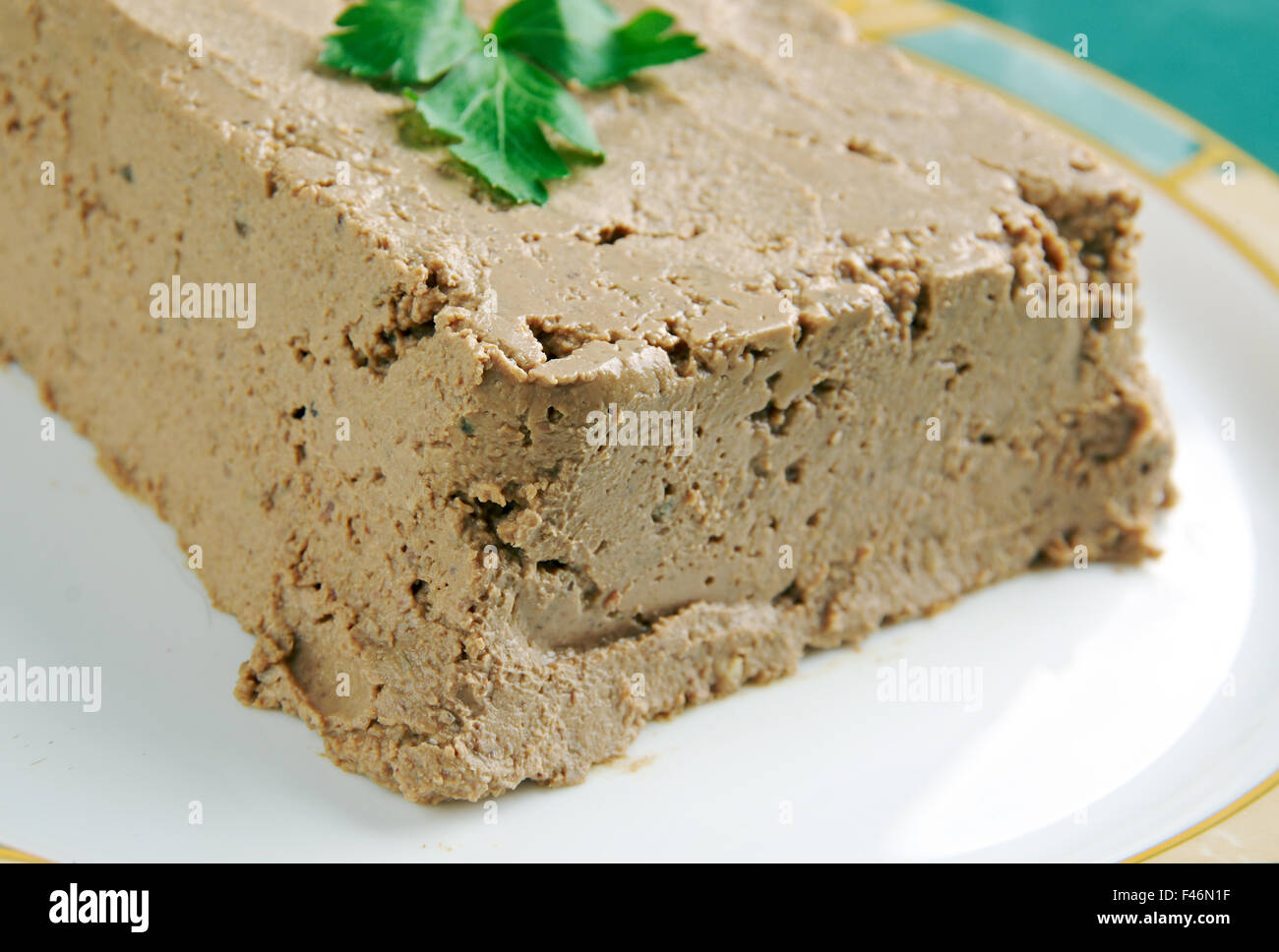 Leverpostej - meat spread popular in northern Europe.Made from coarsely ...