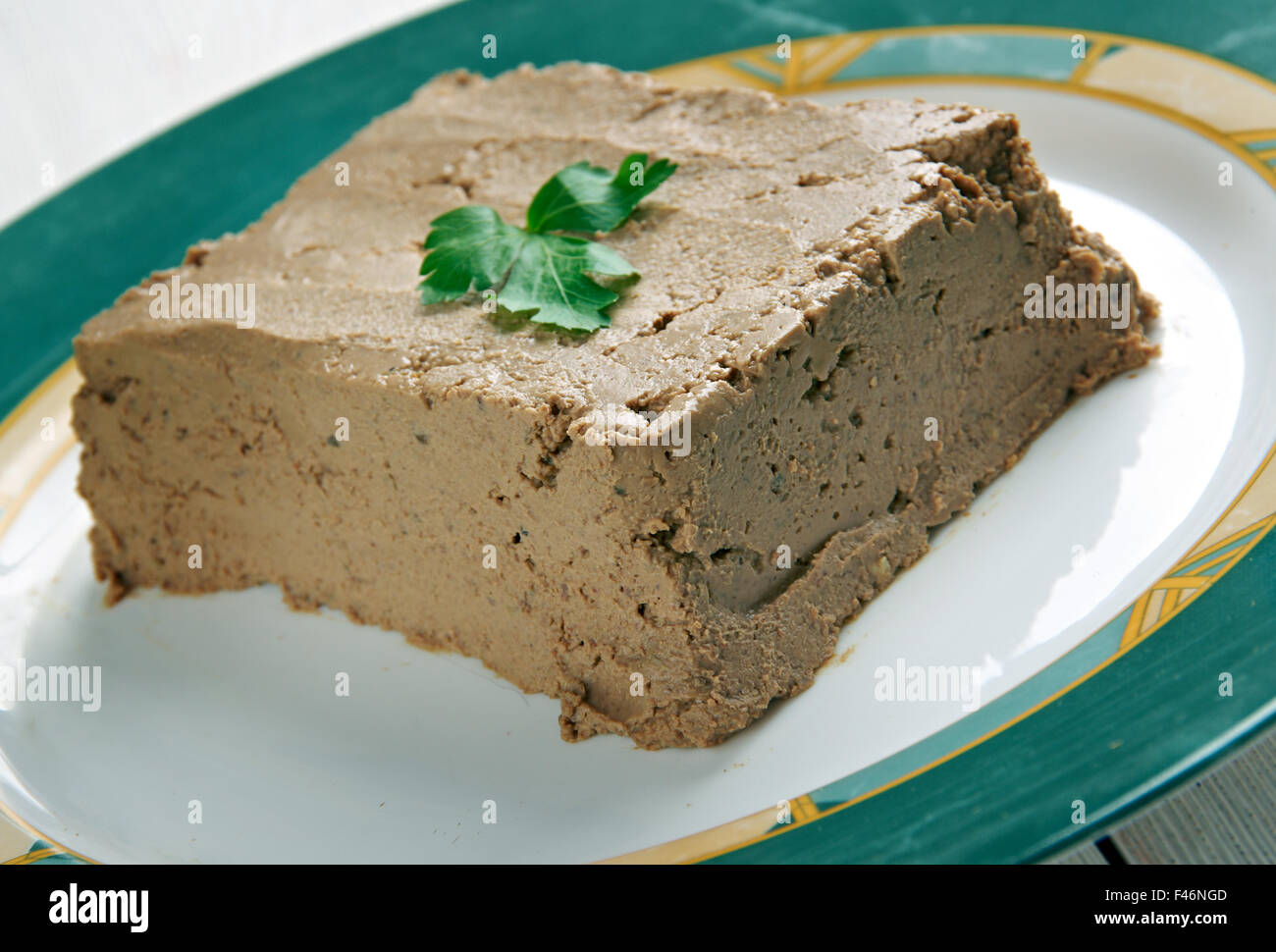 Leverpostej - meat spread popular in northern Europe.Made from coarsely ...