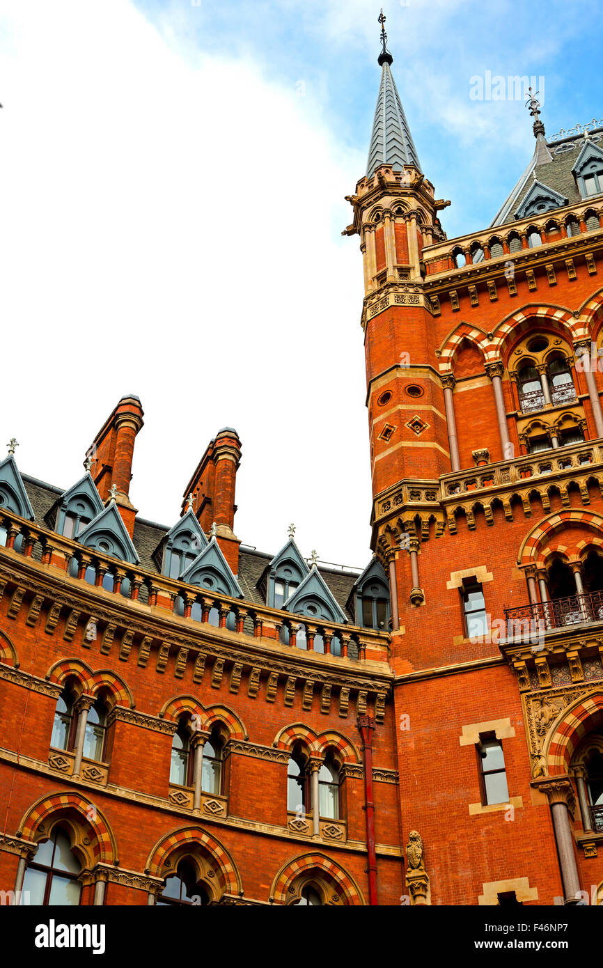 old architecture in london england windows and brick exterior wall ...