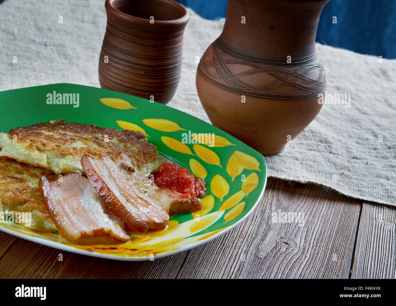 Potato pancake Raggmunk - Swedish cuisine Stock Photo - Alamy